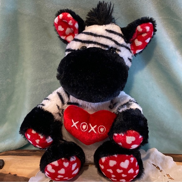 Kellytoy | Toys | Valentines Day Kellytoy Zebra Plush Heart Kisses Hugs ...